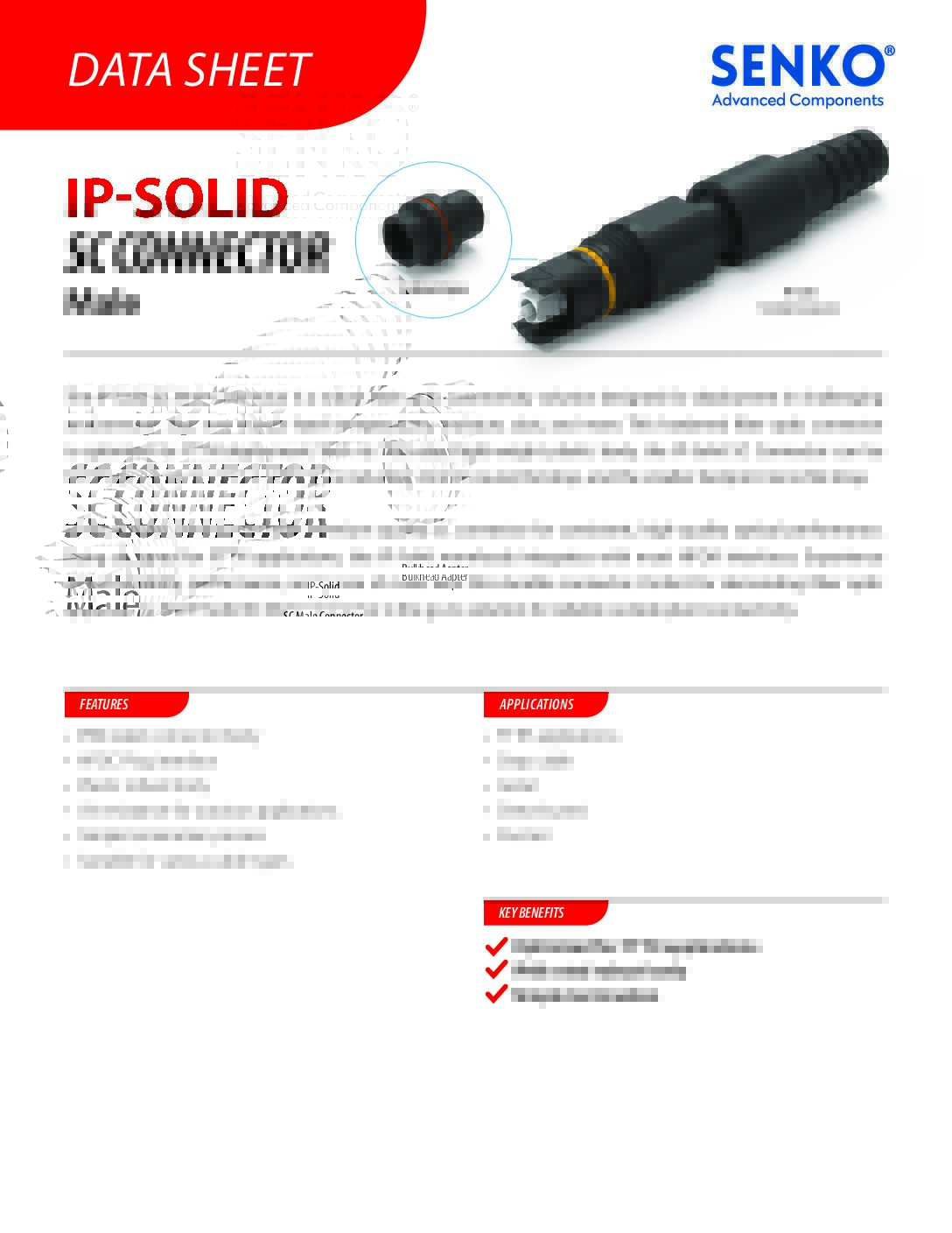 IP-Solid SC Male Connector