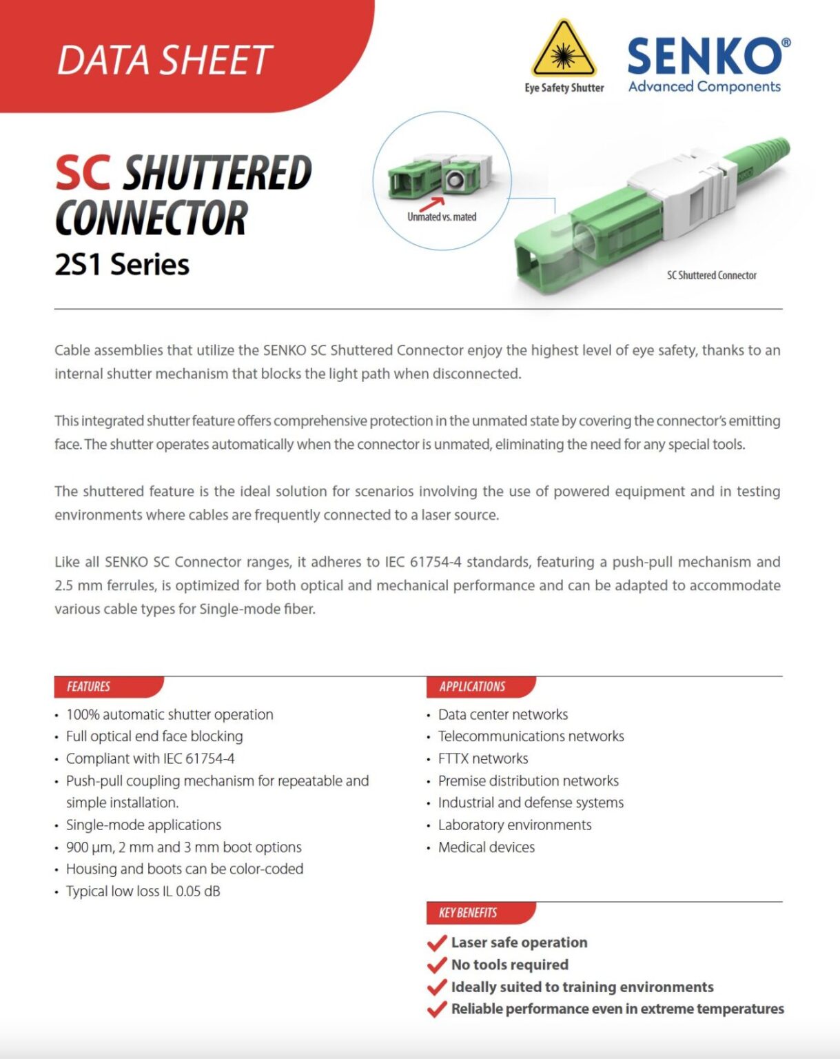 Shuttered SC Connector